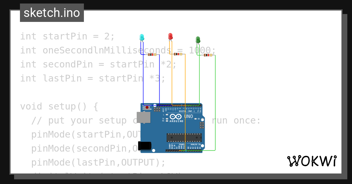Lighting An Led By Programming The Arduino Wokwi Esp32 Stm32 9018