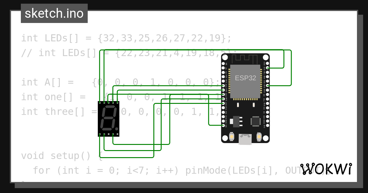 Print Roll No In Seven Segment Wokwi Esp32 Stm32 Arduino Simulator 4646