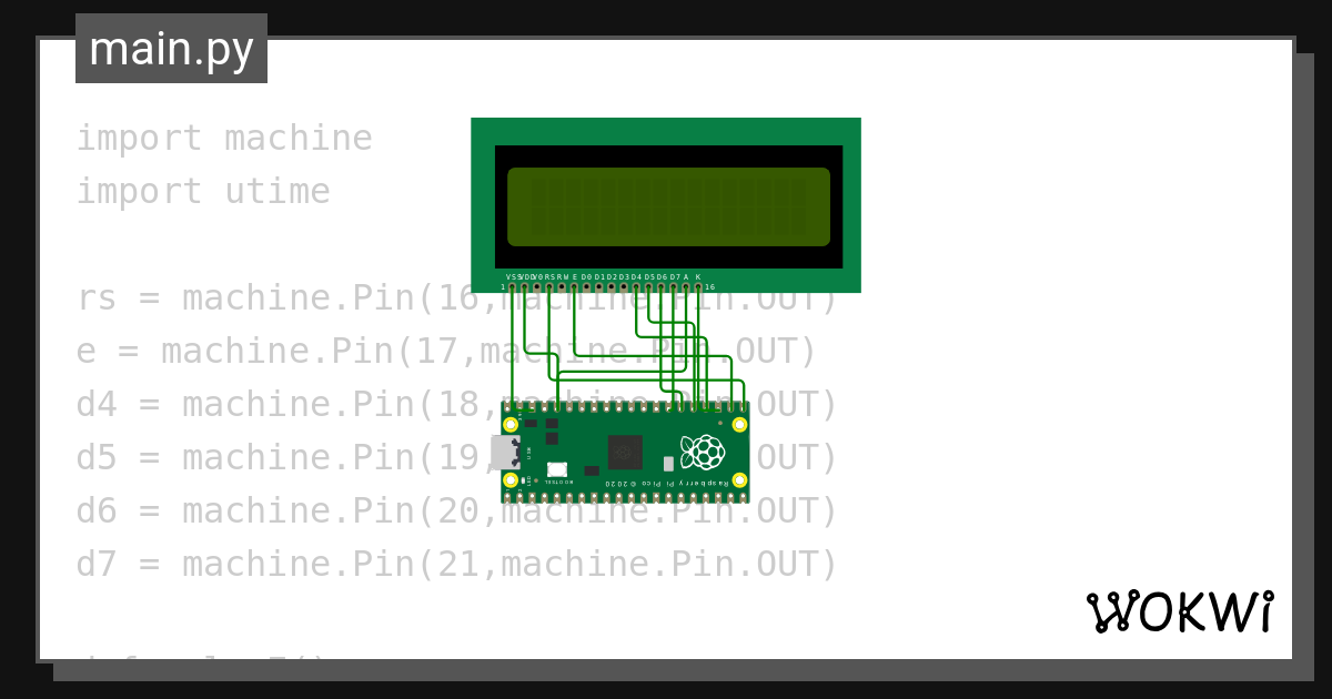 Lcd16x2 Wokwi Esp32 Stm32 Arduino Simulator