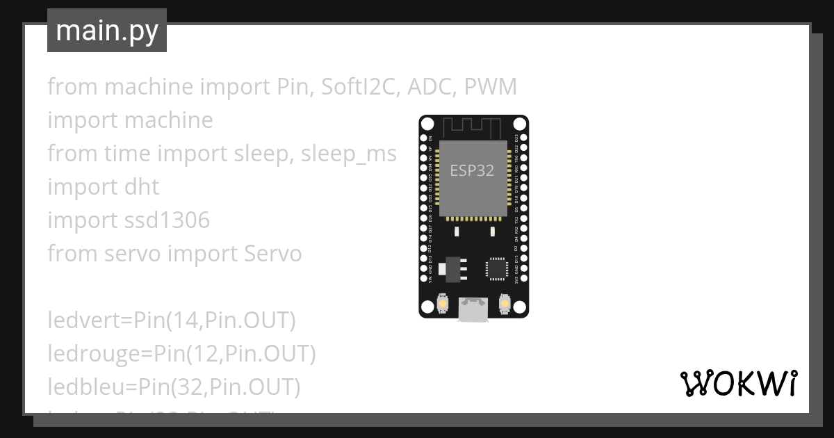 code avec écran projet 72h - Wokwi ESP32, STM32, Arduino Simulator