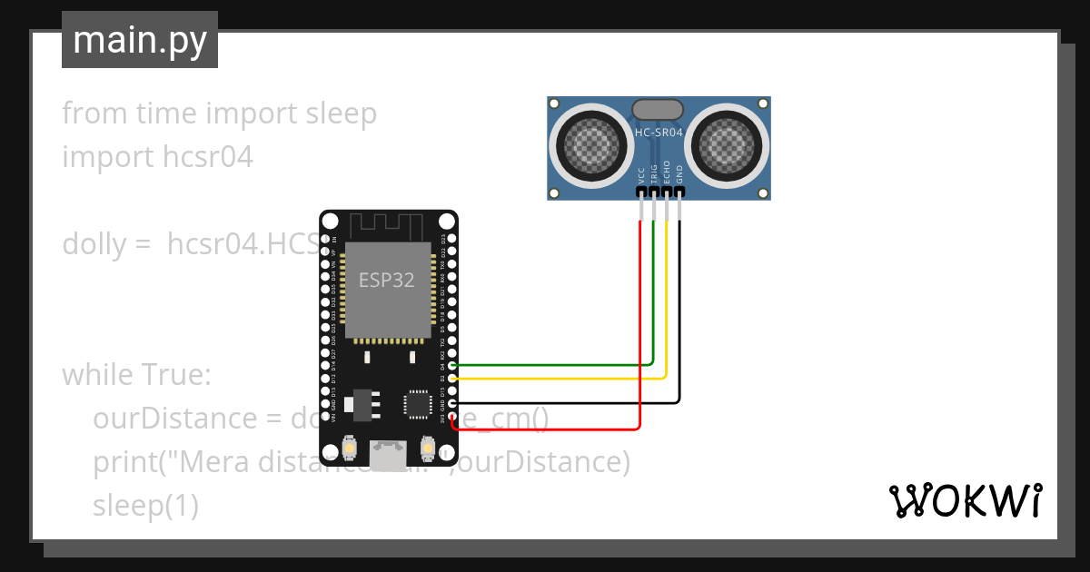 Ultrasonicsensor Wokwi Esp32 Stm32 Arduino Simulator 3540