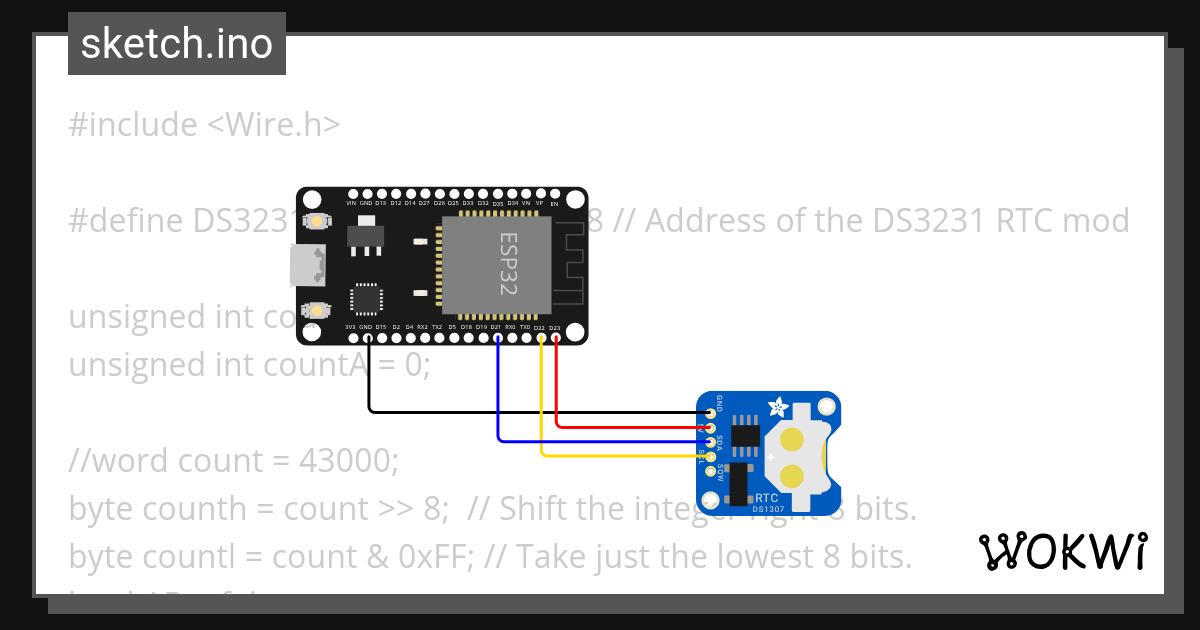 ds1307_sram_test - Wokwi ESP32, STM32, Arduino Simulator