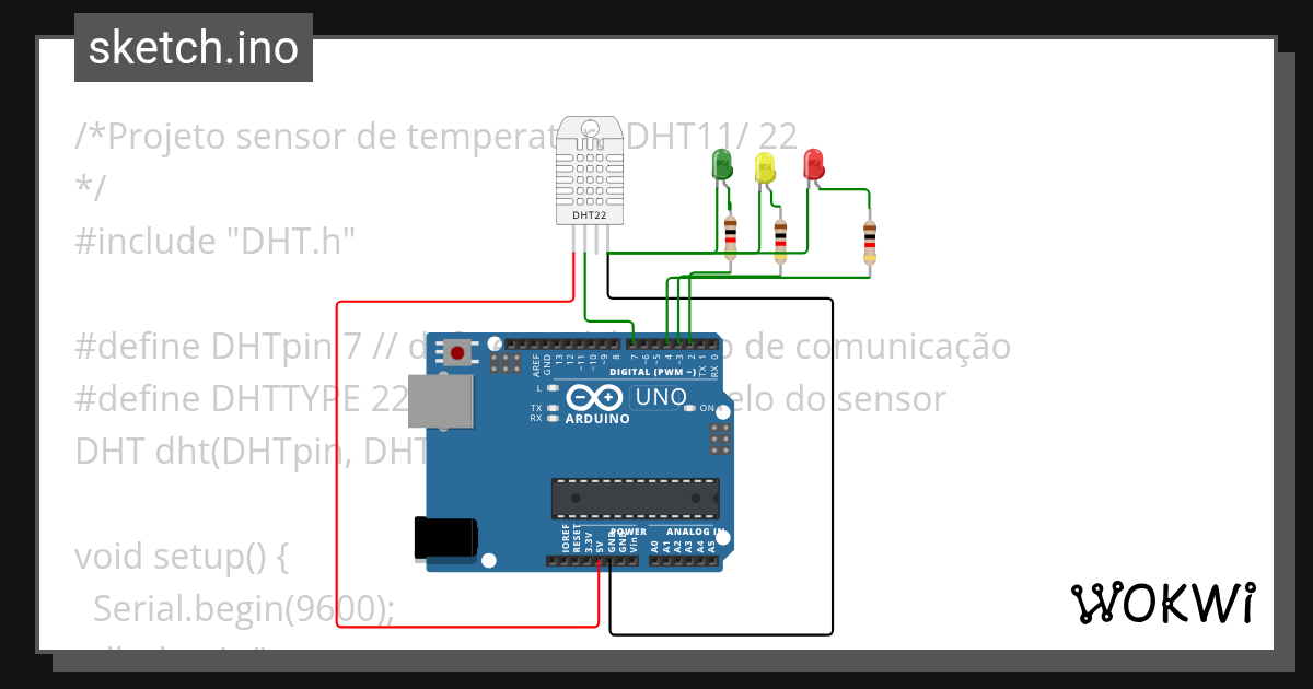 DHT22 - Wokwi ESP32, STM32, Arduino Simulator
