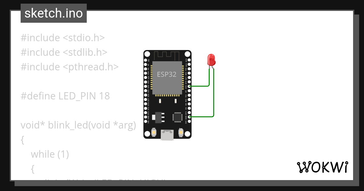 led2 - Wokwi ESP32, STM32, Arduino Simulator