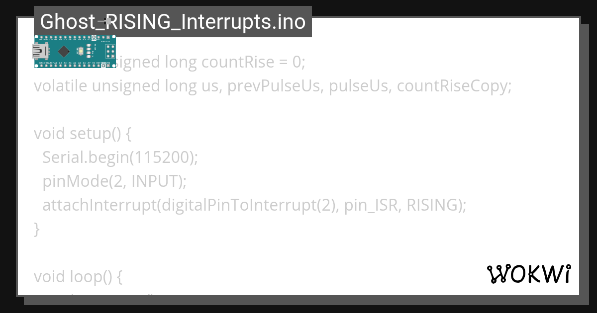 Ghost_RISING_Interrupts.ino - Wokwi ESP32, STM32, Arduino Simulator