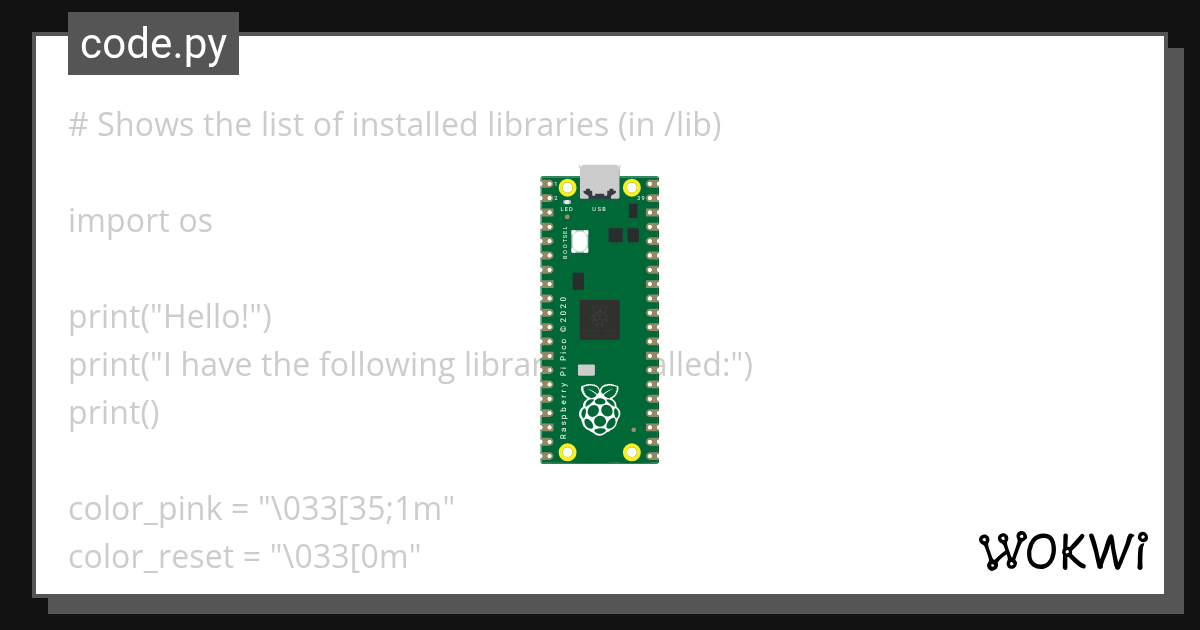 Library List - Wokwi ESP32, STM32, Arduino Simulator