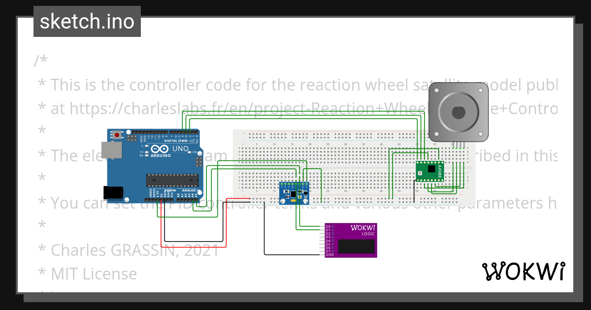 reaction wheel - Wokwi ESP32, STM32, Arduino Simulator