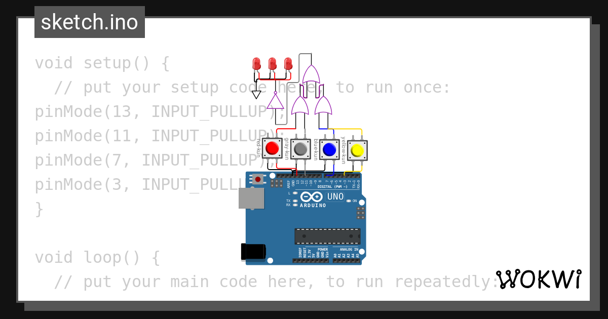 4 Button Trigger Wokwi Esp32 Stm32 Arduino Simulator