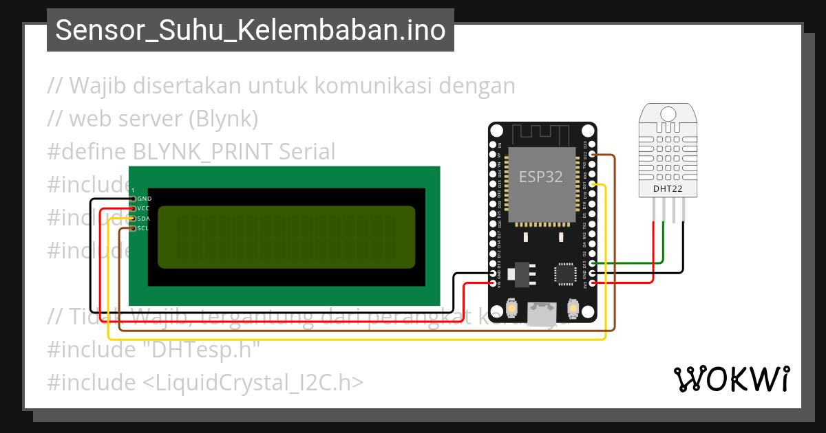 Monitoring Suhu & Kelembaban Blynk Faren - Wokwi ESP32, STM32, Arduino Simulator