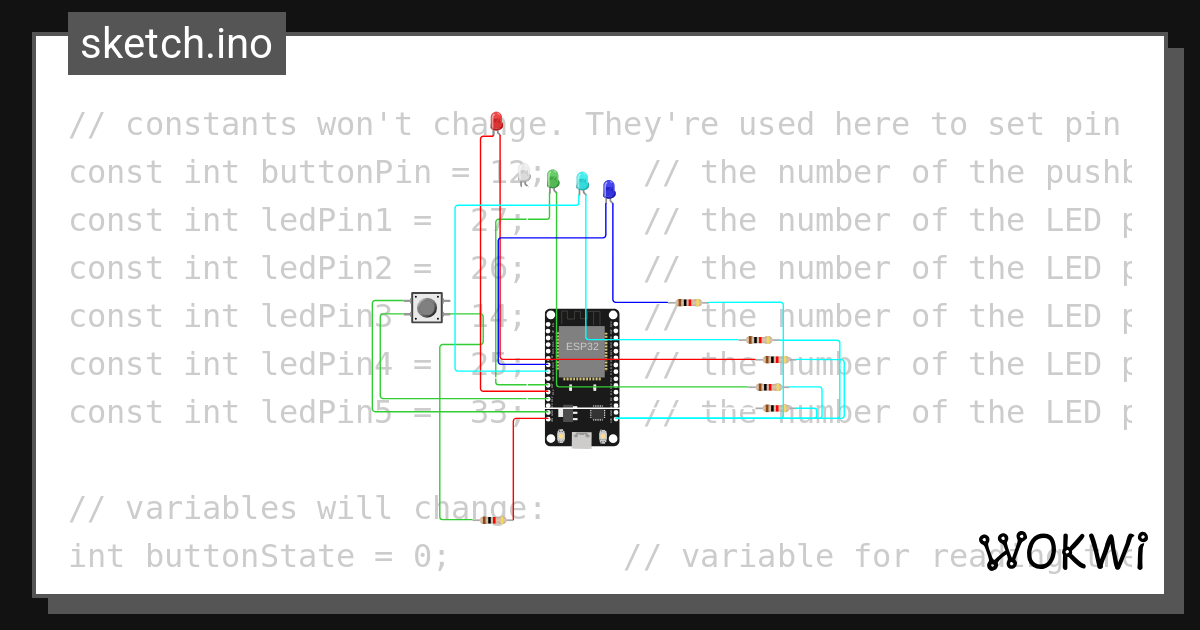 Project Adrian 5 Led Copy Wokwi Esp32 Stm32 Arduino Simulator