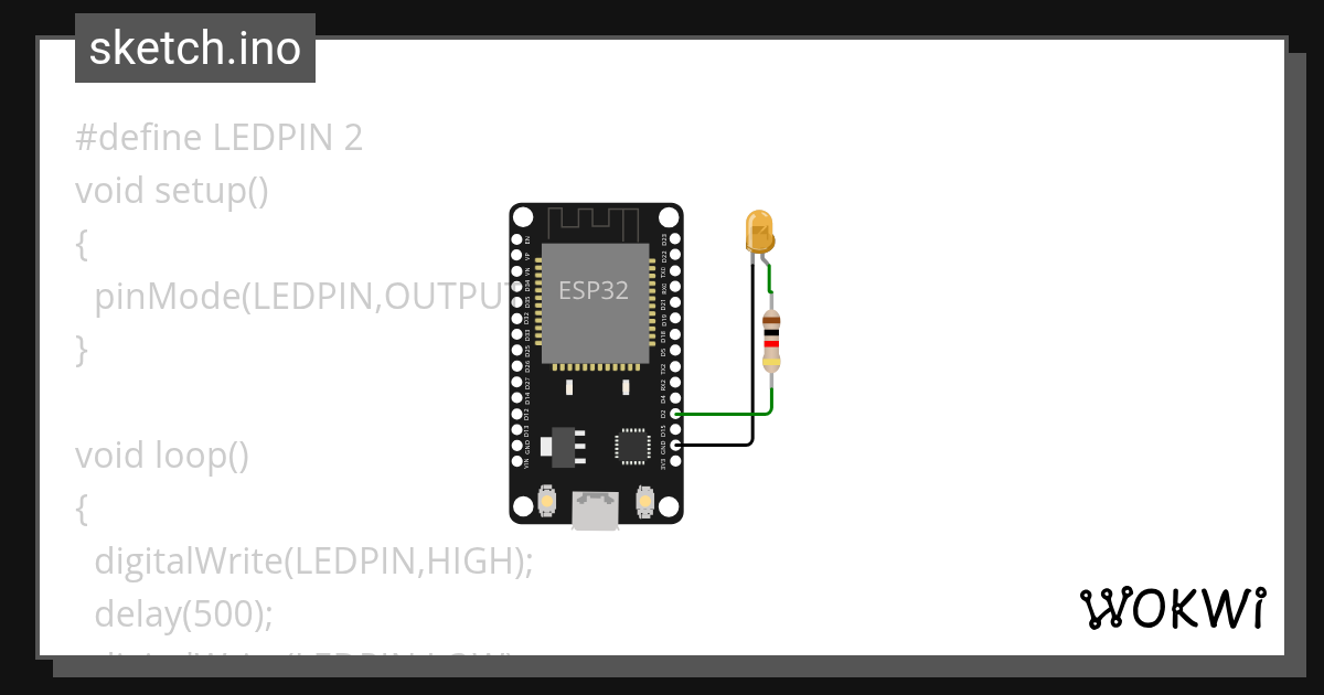 Led Blink Sri Wokwi Esp32 Stm32 Arduino Simulator 