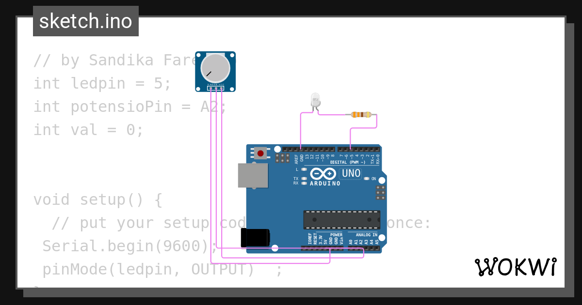 Nawari Rohman Project Potensiometer Wokwi Esp32 Stm32 Arduino Simulator