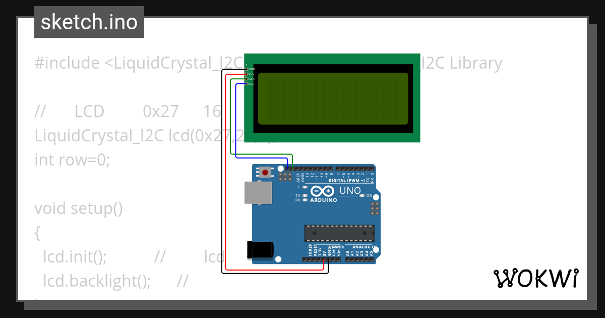 LCD I2C 20X04 LR - Wokwi ESP32, STM32, Arduino Simulator