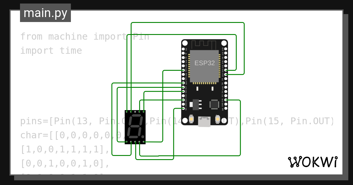 Display In 7 Segment In Micropython Wokwi Esp32 Stm32 Arduino Simulator 0328