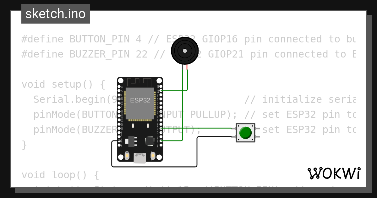 Toggle A Buzzer Using Button Wokwi Esp32 Stm32 Arduino Simulator 9021