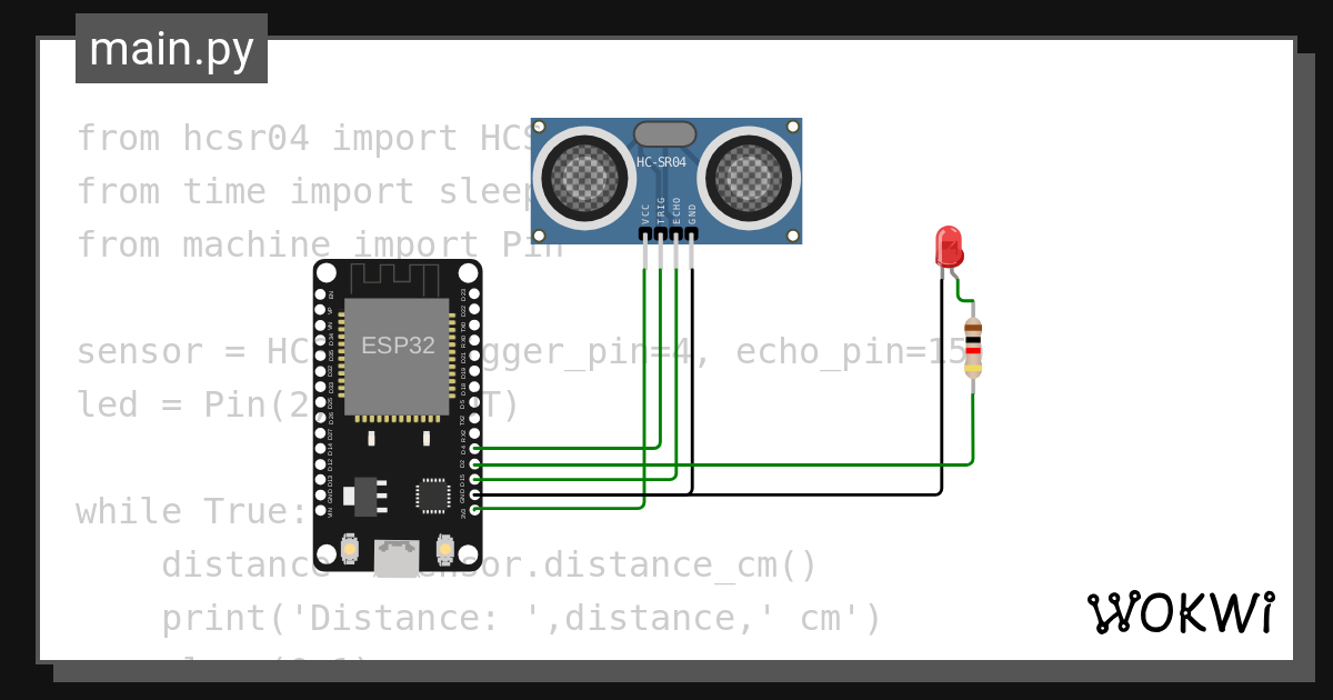 Cảm Biến 1 đèn Wokwi Esp32 Stm32 Arduino Simulator 3404