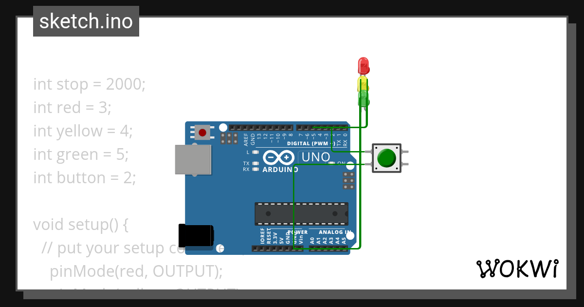 Button Lights - Wokwi ESP32, STM32, Arduino Simulator
