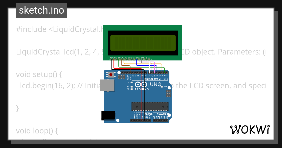 viqar lcd scrolling text - Wokwi ESP32, STM32, Arduino Simulator