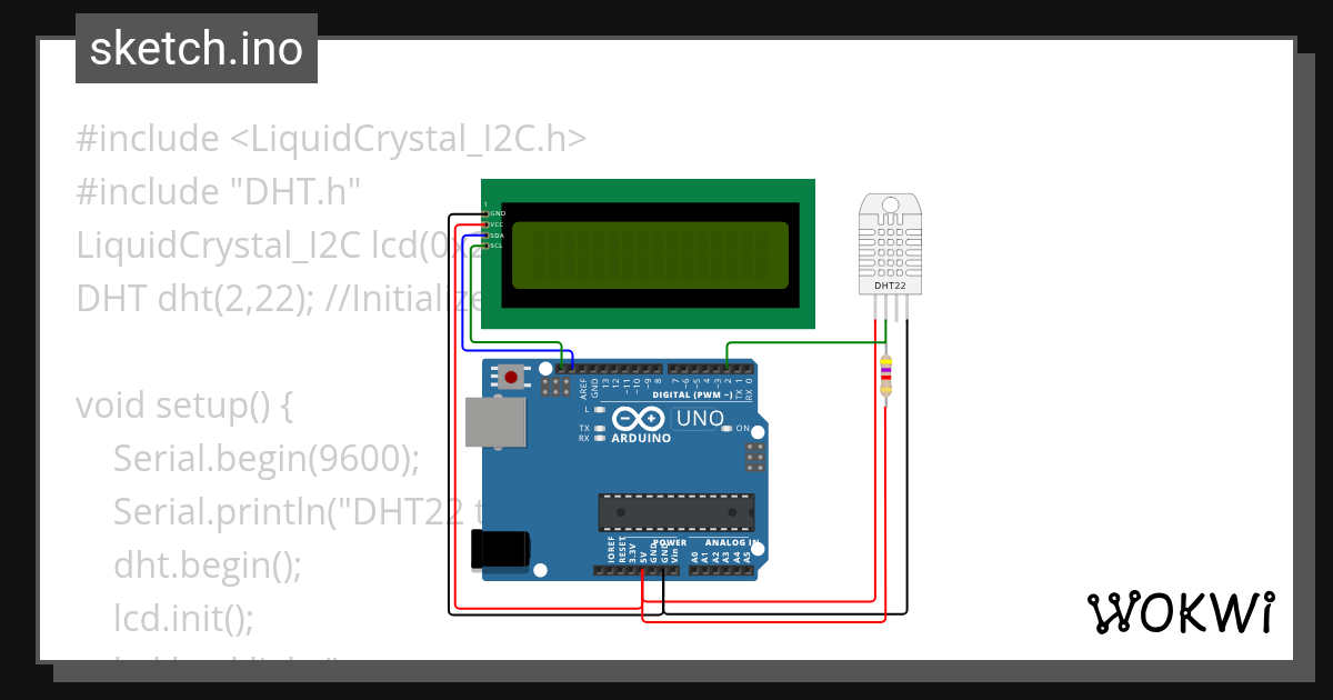 溫濕度感測lcd顯示 Wokwi Esp32 Stm32 Arduino Simulator 0128