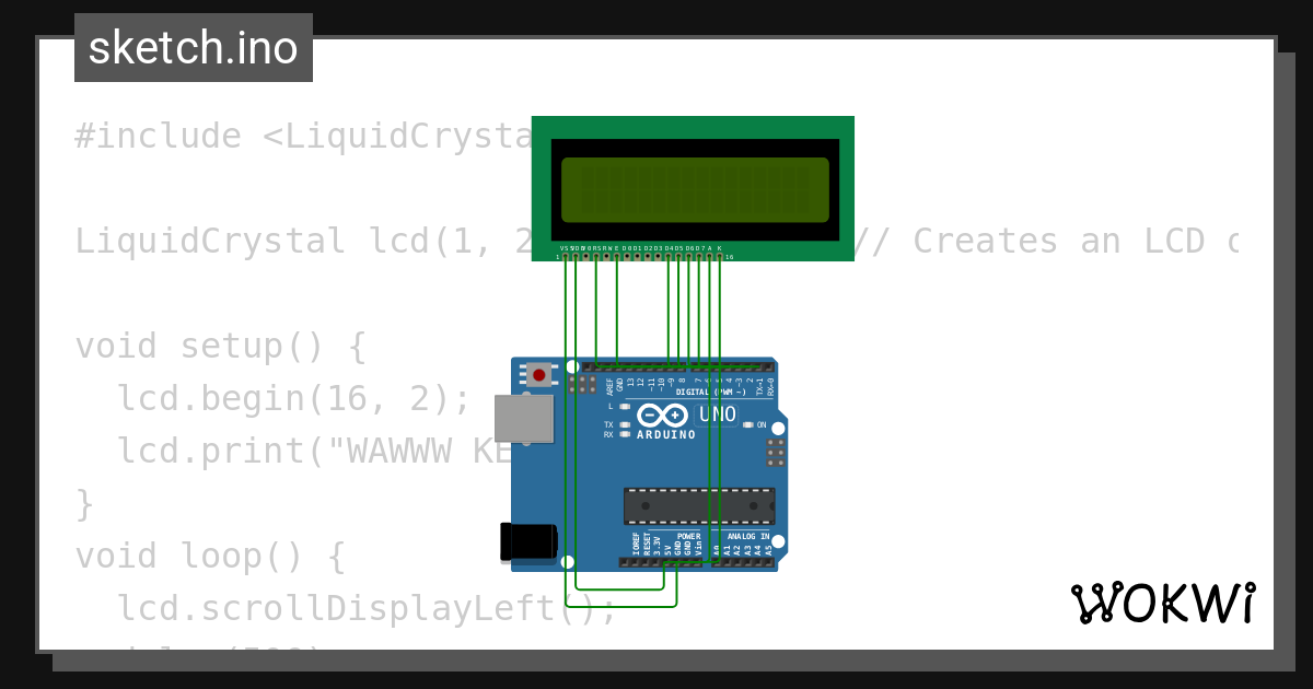 Lcd Scrolling Text I Nyoman Wokwi Esp32 Stm32 Arduino Simulator