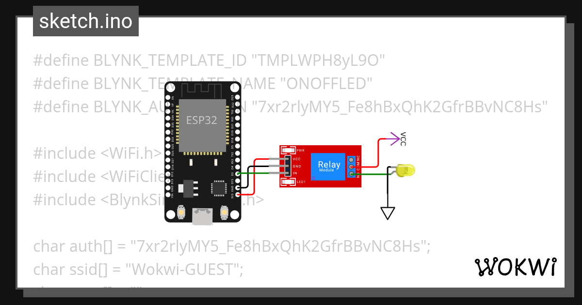 Onoff Relay Wokwi Esp32 Stm32 Arduino Simulator 7165