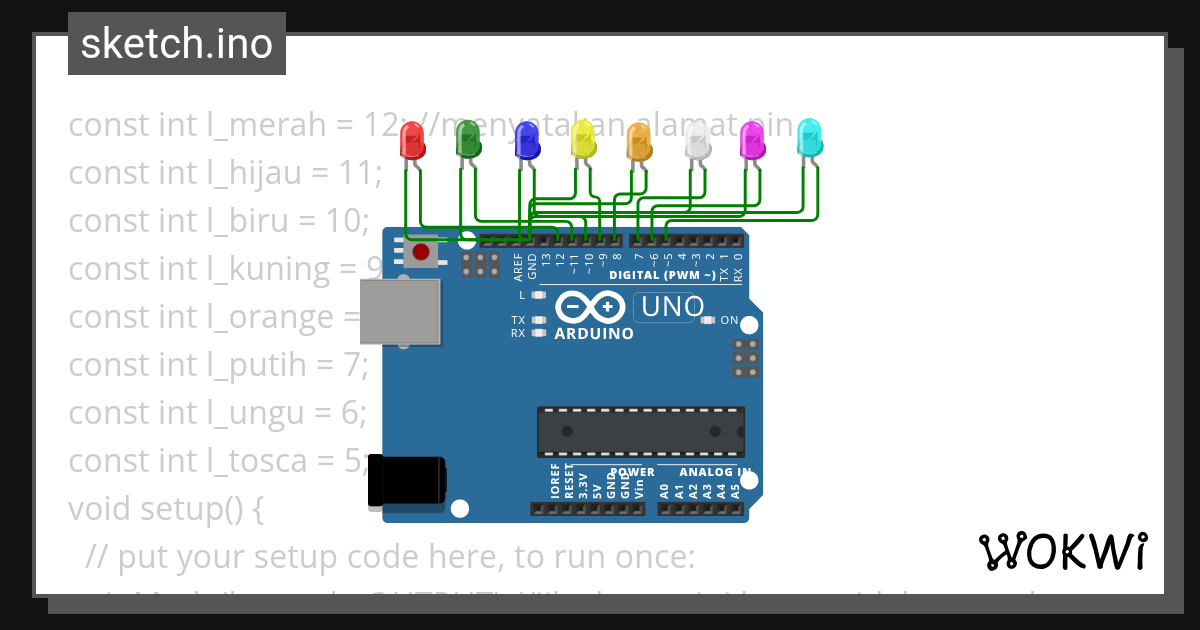 Flipflop 8 Lampu 3 Wokwi Esp32 Stm32 Arduino Simulator 