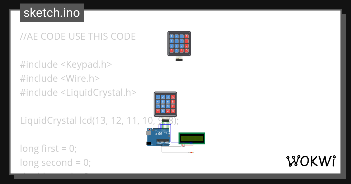 Arduino LCD Keypad - Wokwi ESP32, STM32, Arduino Simulator