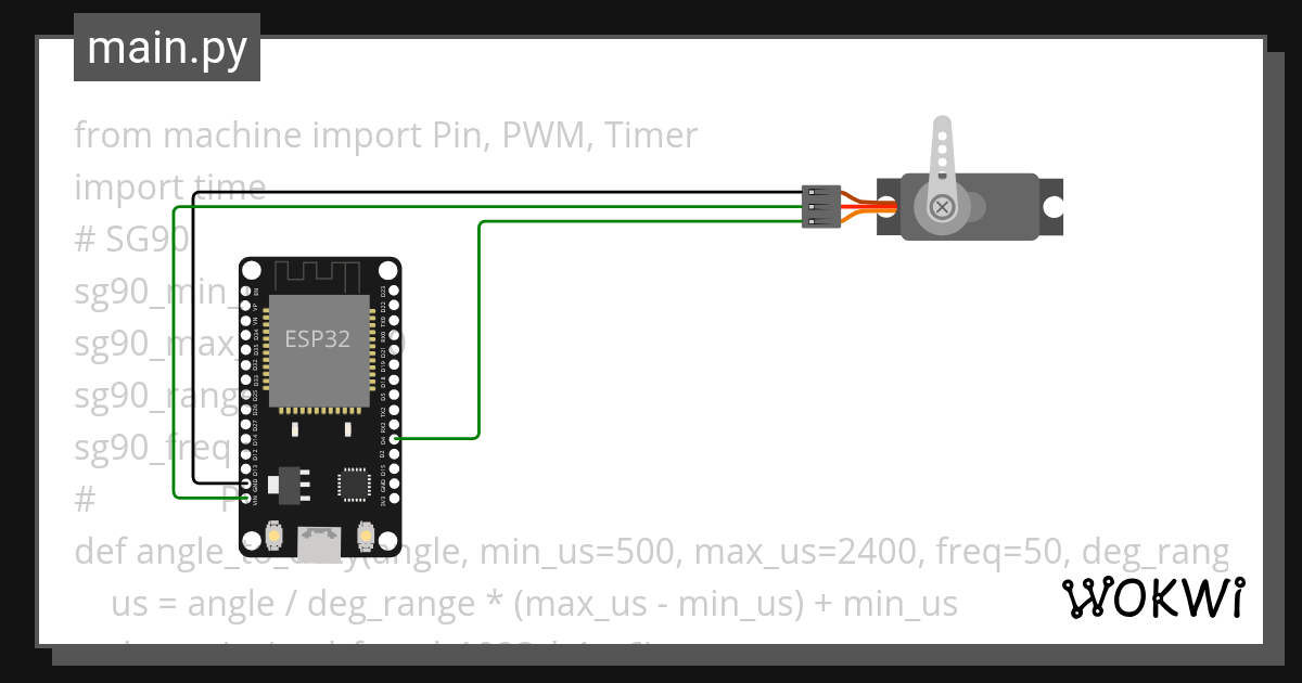 sg90 控制伺服馬達0-180度循環V2 - Wokwi ESP32, STM32, Arduino Simulator