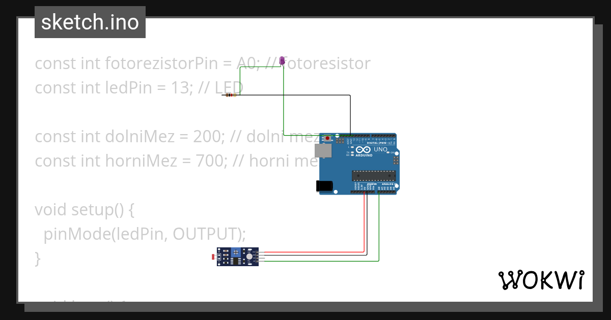 Fotorezistor Sikora Jindřich Wokwi Esp32 Stm32 Arduino Simulator 7403