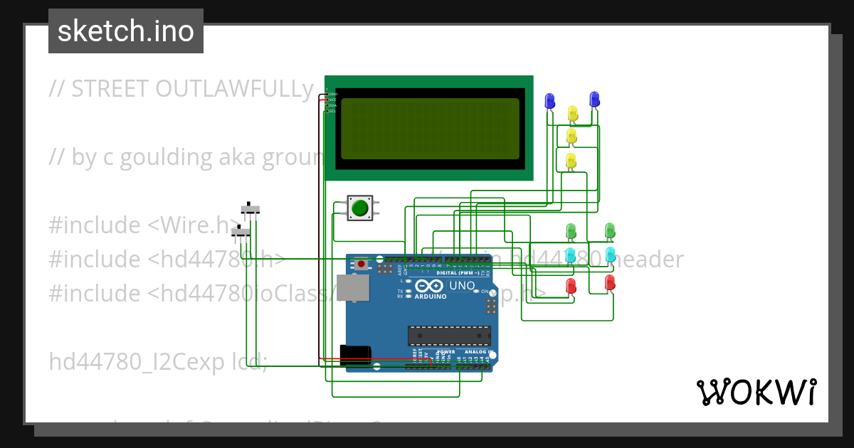 Staging Drag Race 1 Time Xtra with Reaction LEDs - Wokwi ESP32, STM32, Arduino Simulator