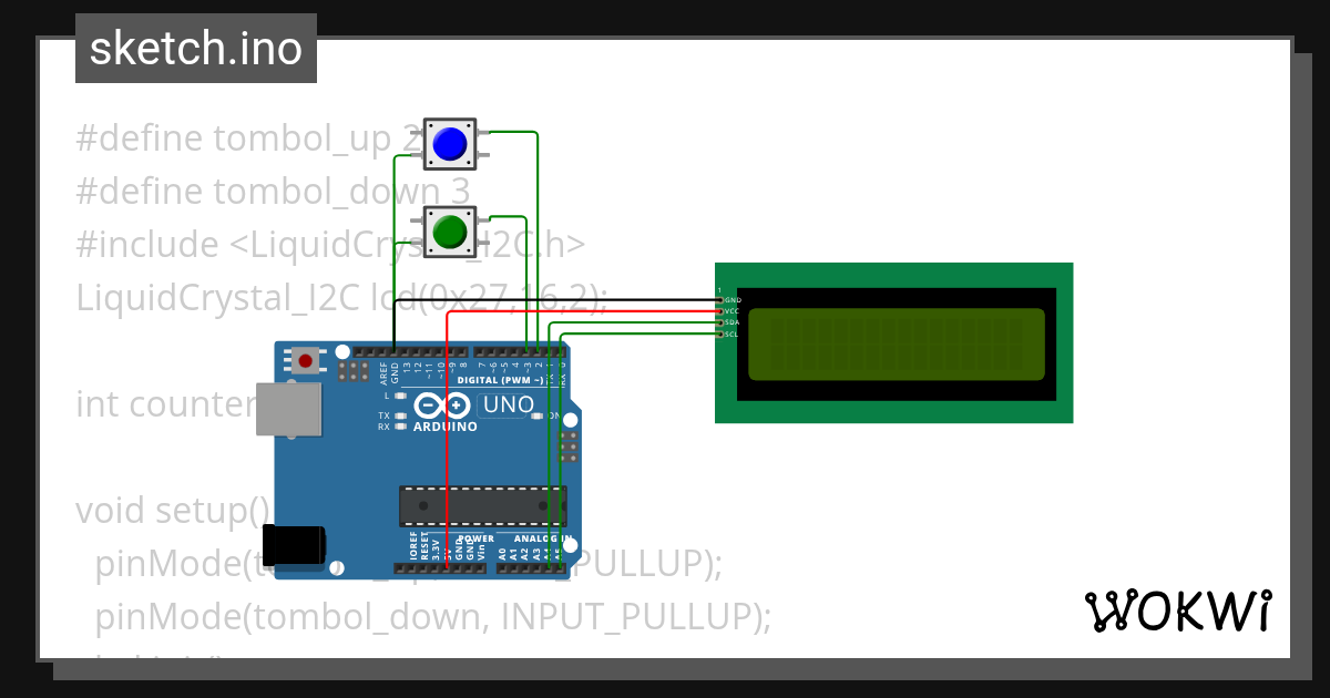 Push Counter - Wokwi ESP32, STM32, Arduino Simulator