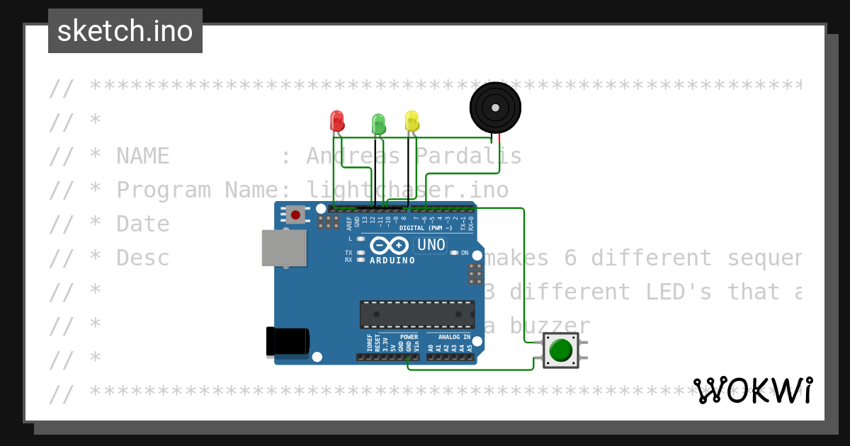 Light Chaser Wokwi Esp32 Stm32 Arduino Simulator 1038