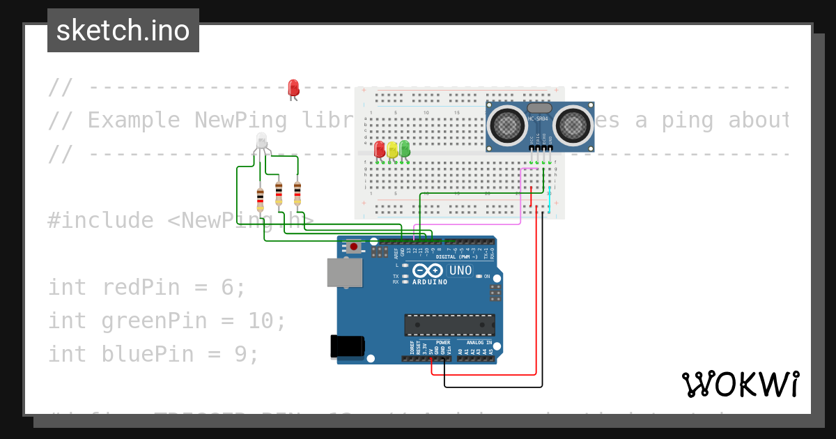 ультразвуковий датчик Wokwi Esp32 Stm32 Arduino Simulator 5342