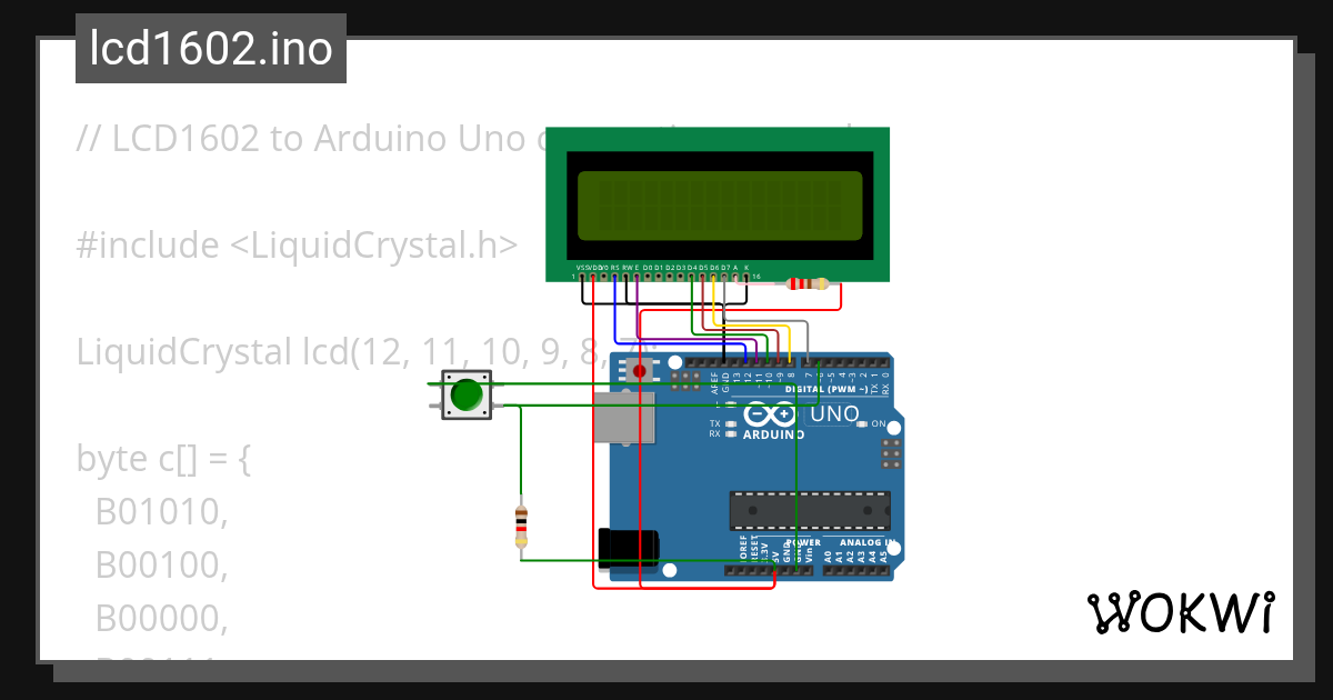 lcd1602.ino Copy - Wokwi ESP32, STM32, Arduino Simulator