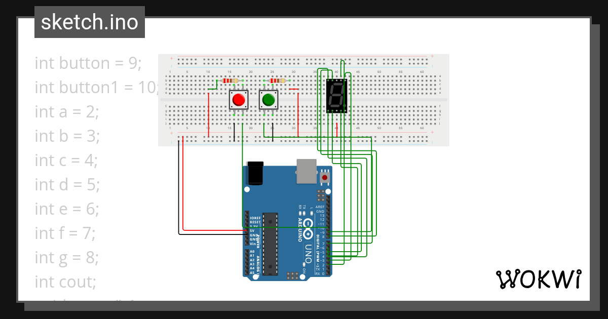 2 button led - Wokwi ESP32, STM32, Arduino Simulator