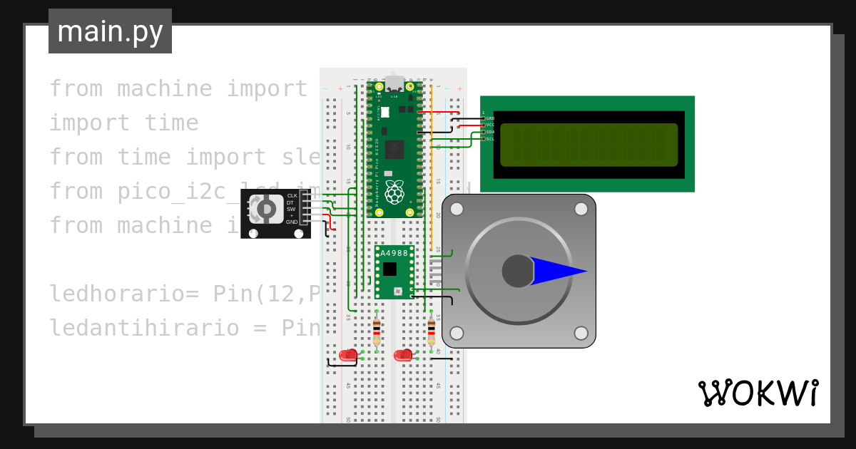 Practica 6 Motor A Pasos Y Lcd Wokwi Esp32 Stm32 Arduino Simulator 8583