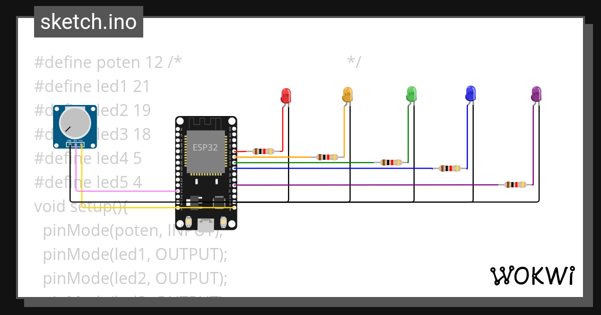 งาน3 หมุนไฟ Wokwi Esp32 Stm32 Arduino Simulator 5305