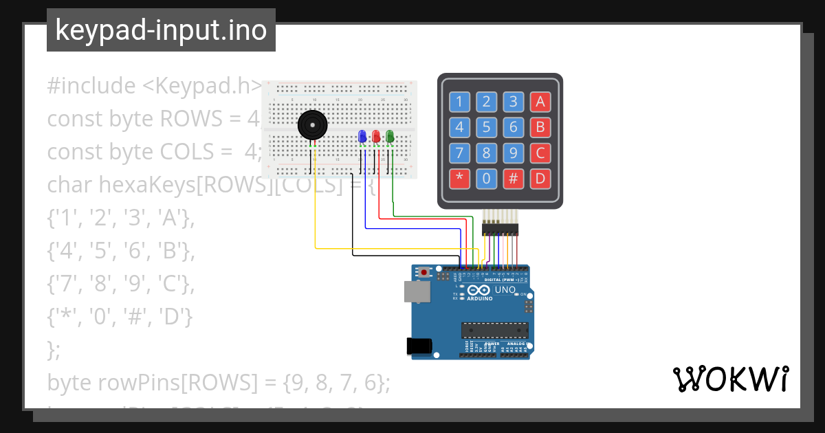 Keypad.ino - Wokwi ESP32, STM32, Arduino Simulator