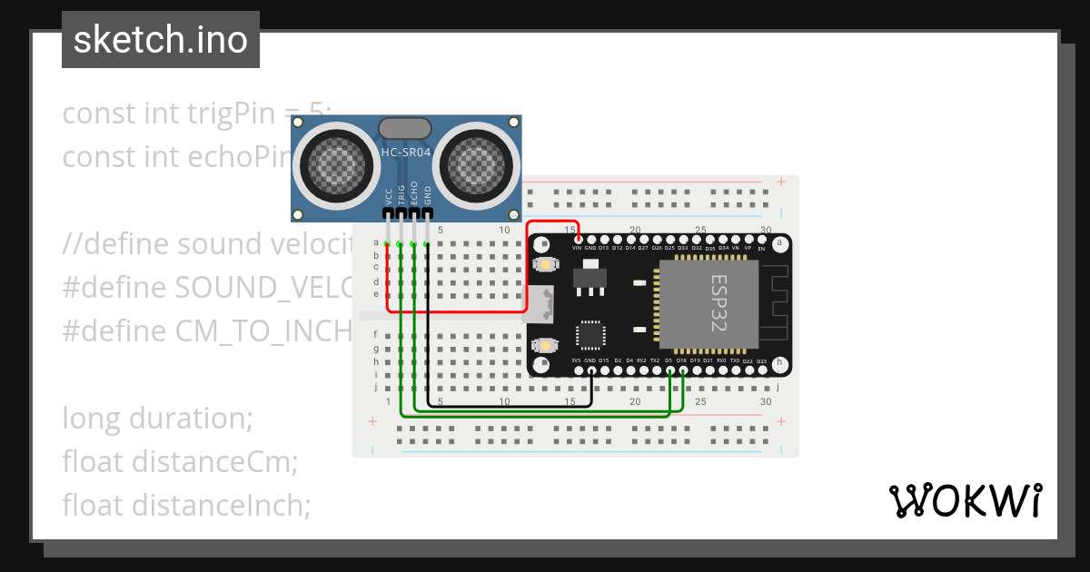 Ultrasonic - Wokwi ESP32, STM32, Arduino Simulator