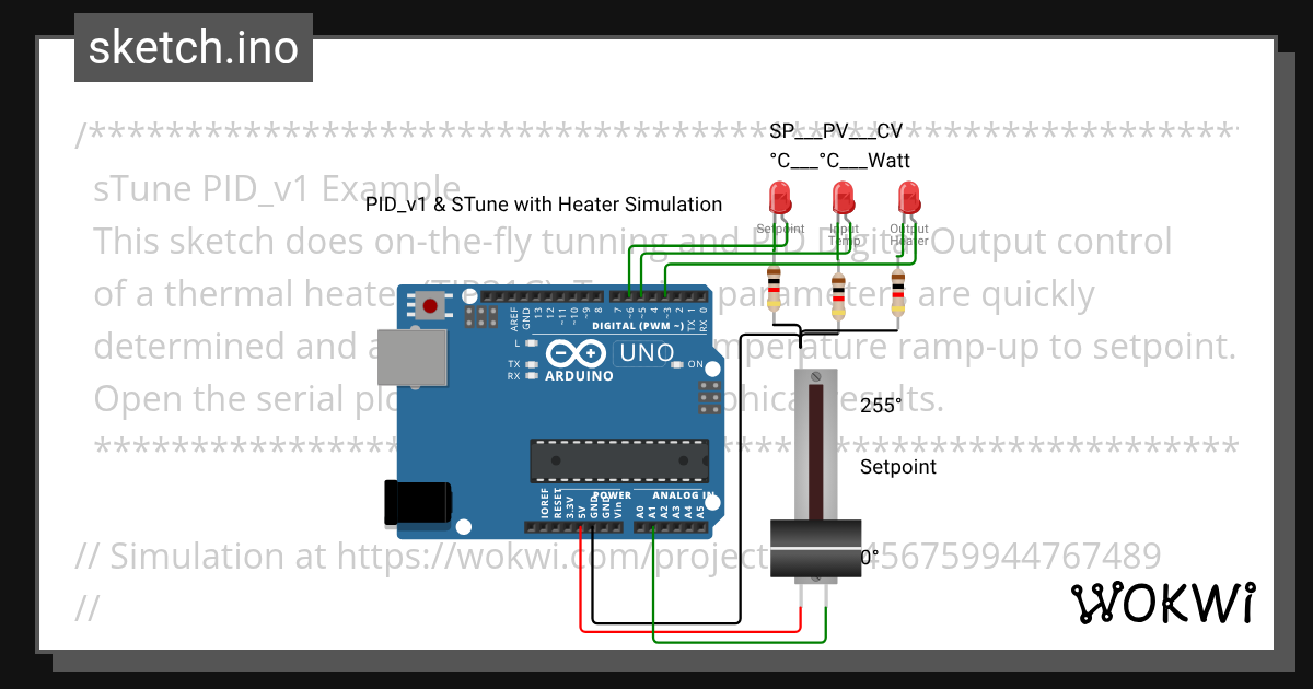 PID_v1_Stune_simulated_heater_pot - Wokwi ESP32, STM32, Arduino Simulator