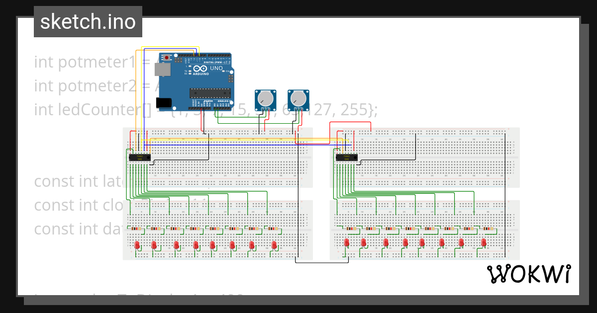 LED ARRAY Copy - Wokwi ESP32, STM32, Arduino Simulator