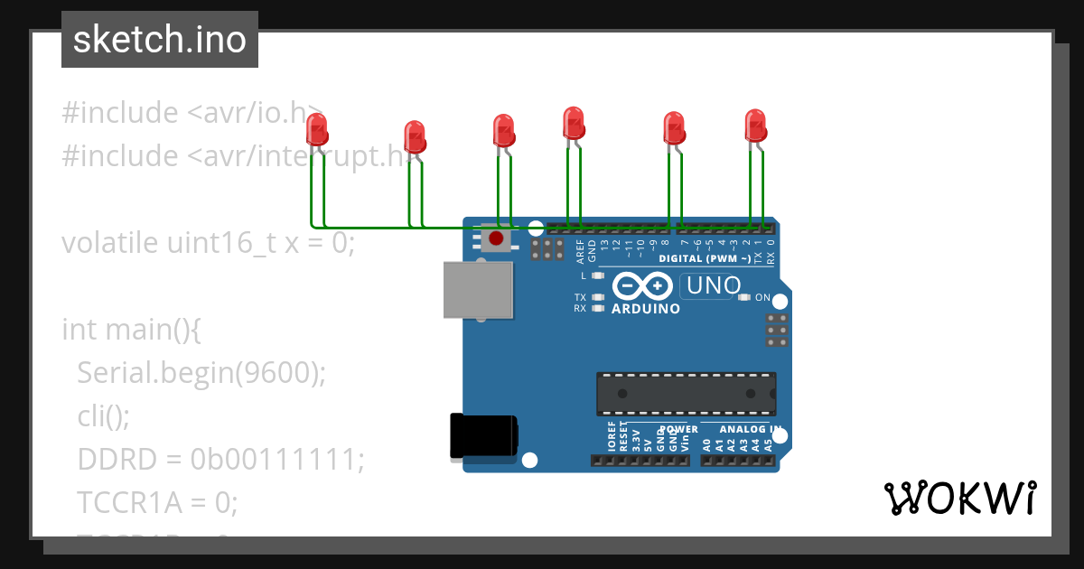 Lauflichttimer Wokwi Esp32 Stm32 Arduino Simulator 0837