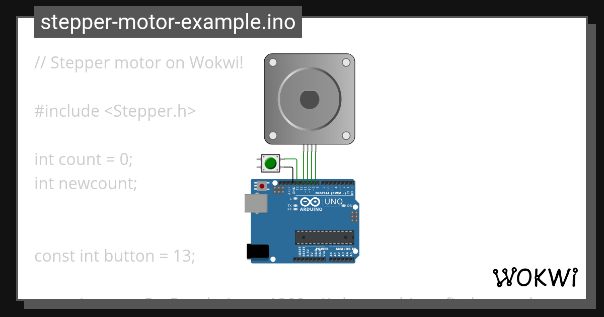 stepper-motor-example.ino - Wokwi ESP32, STM32, Arduino Simulator