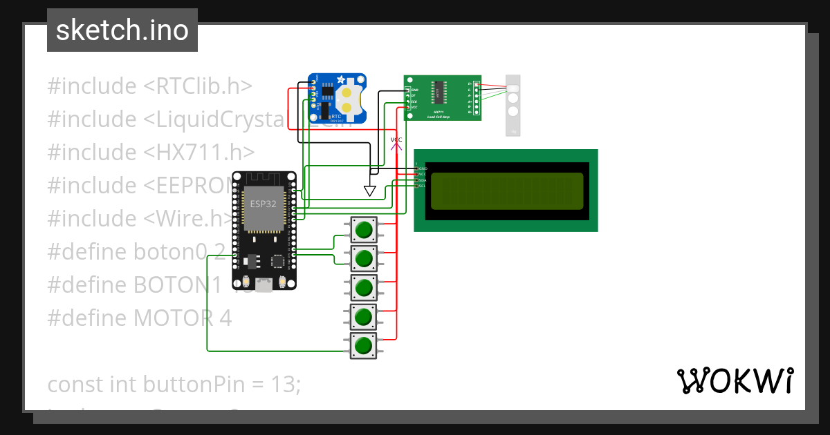 Dispensador automatico - Wokwi ESP32, STM32, Arduino Simulator
