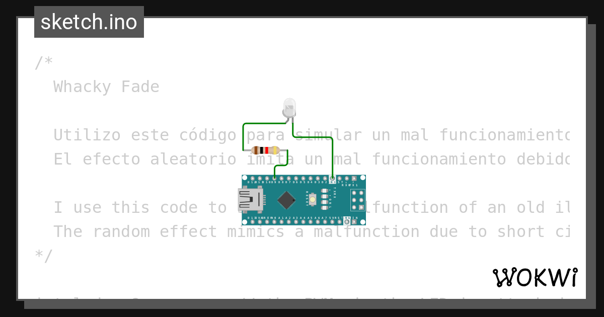 Whacky Led Fade Wokwi Esp32 Stm32 Arduino Simulator