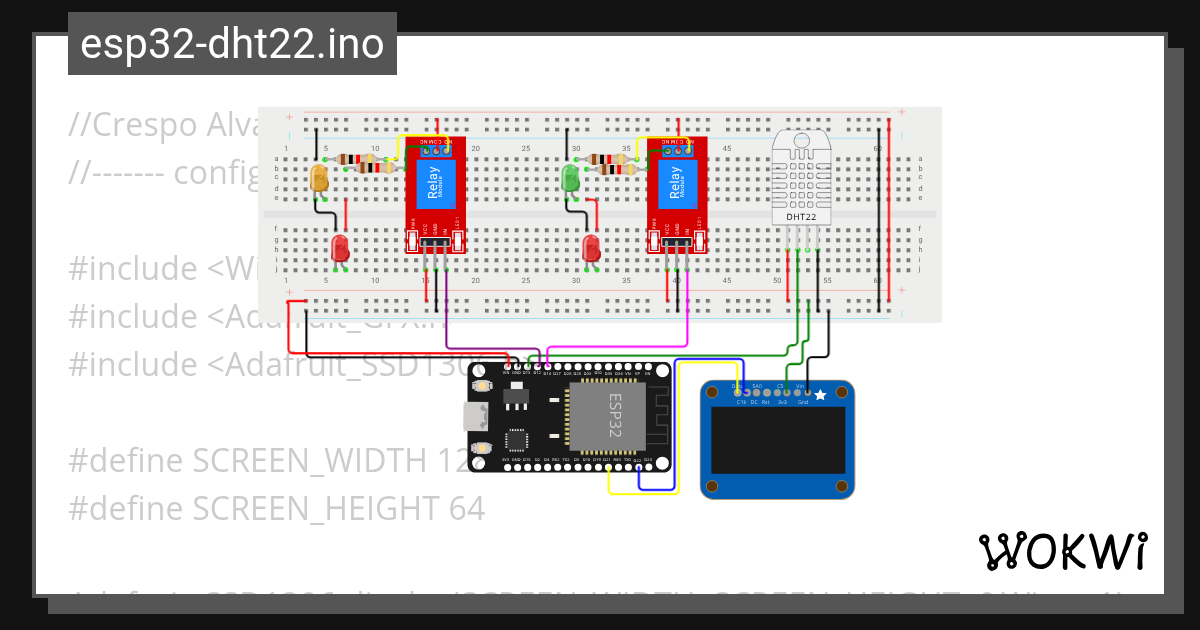 Practica Relevadores Y Sensor De Temperatura Wokwi Esp32 Stm32 Arduino Simulator 