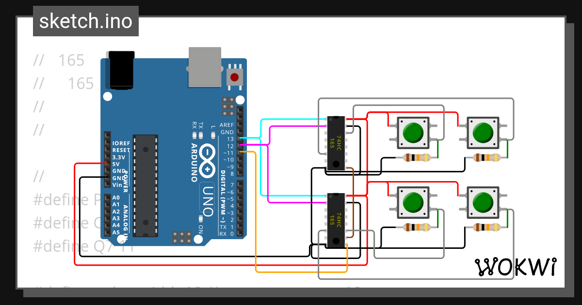 74hc165 Really Test Wokwi Esp32 Stm32 Arduino Simulator 7718