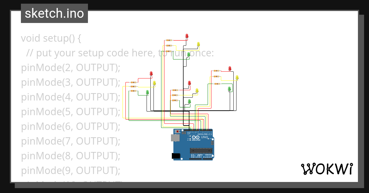 Trafic Light Wokwi Esp32 Stm32 Arduino Simulator