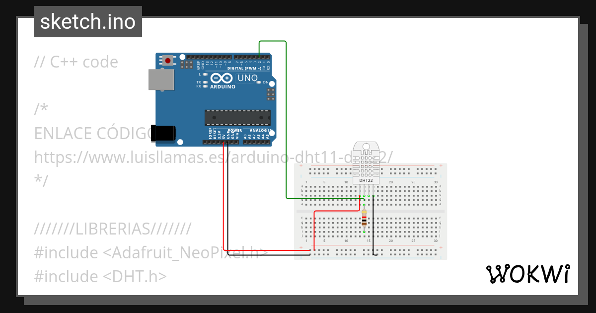 DHT22 - Wokwi ESP32, STM32, Arduino Simulator