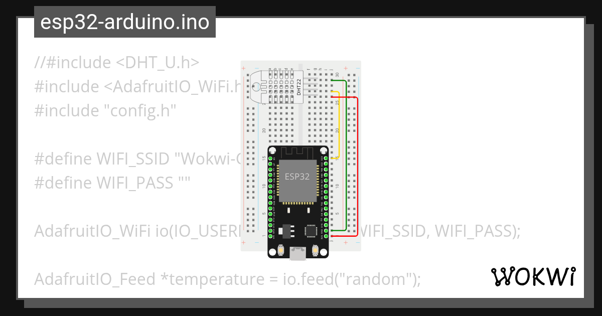AdafruitIO - Wokwi ESP32, STM32, Arduino Simulator